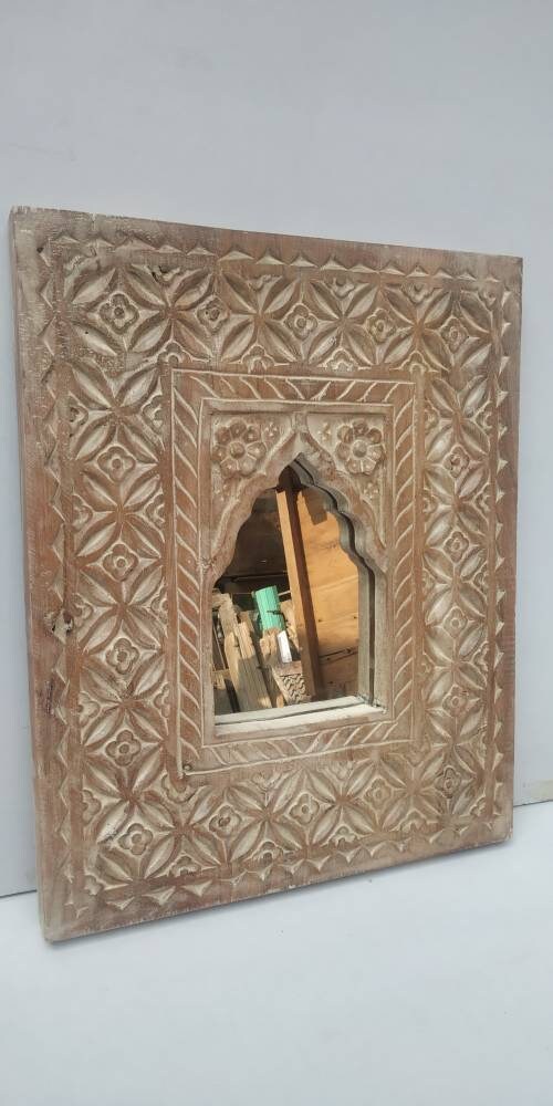 Indian Carved Wooden Wall Mirror Frame indian Mirror - Etsy