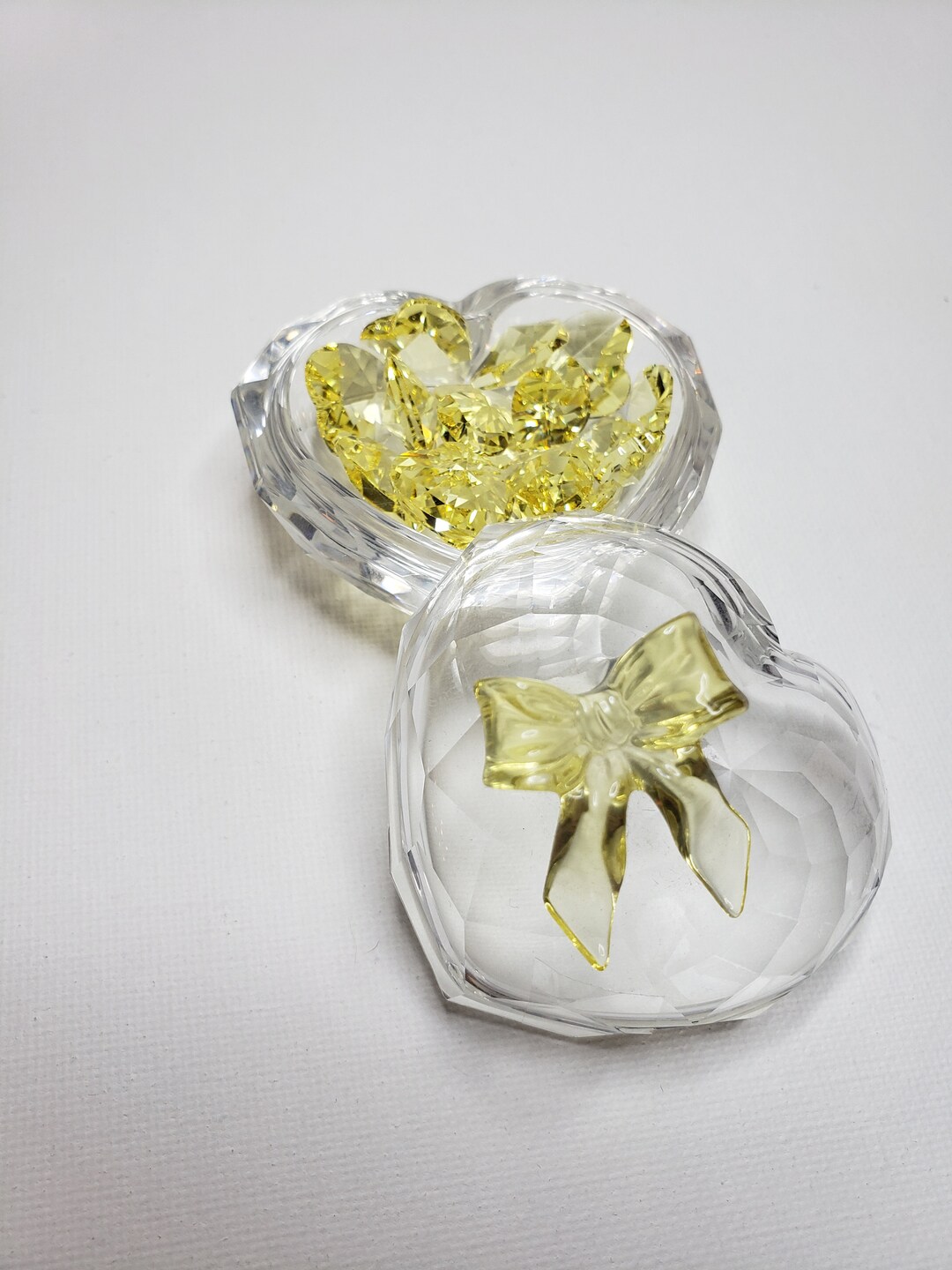 Yellow Swarovski Crystal Jewel Box With Bow - Etsy