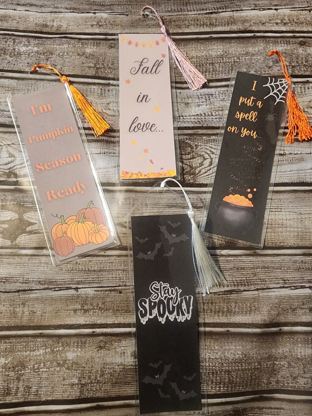 Fall/halloween Themed Bookmark Collection - Etsy