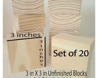 6 Unfinished Chunky Wooden Block Set Ready to Paint for | Etsy