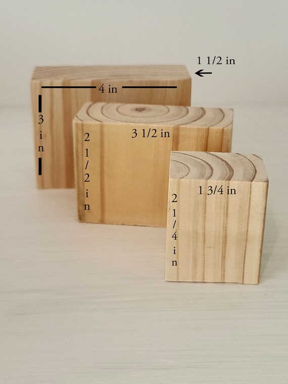 3 Piece Unfinished Chunky Wooden Block Set Ready to Paint | Etsy