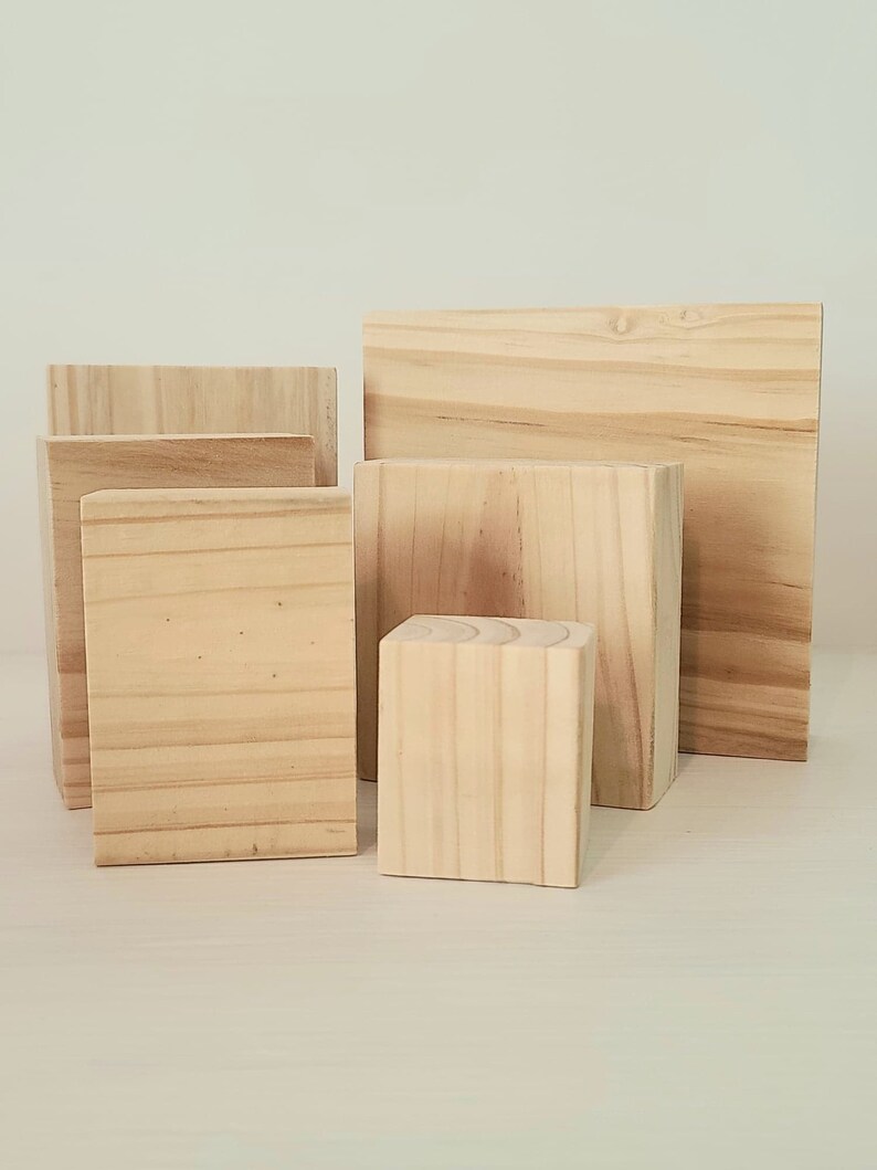 6 Unfinished Chunky Wooden Block Set Ready to Paint for Wood Crafts - Etsy