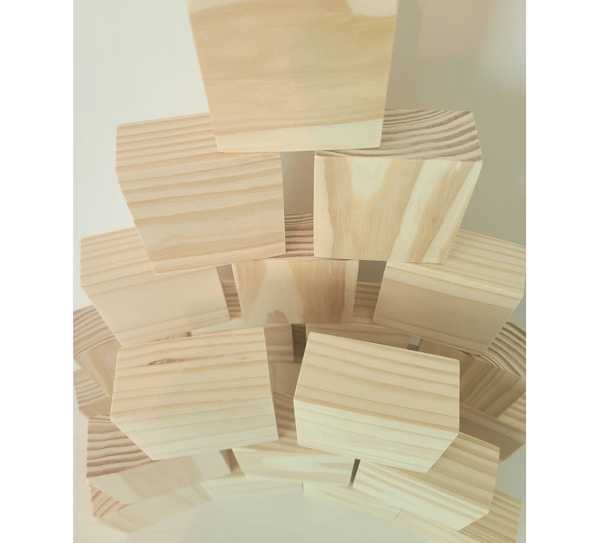 20 Piece Unfinished Chunky Wooden Block Set 3 in X 3 in Ready to Paint ...