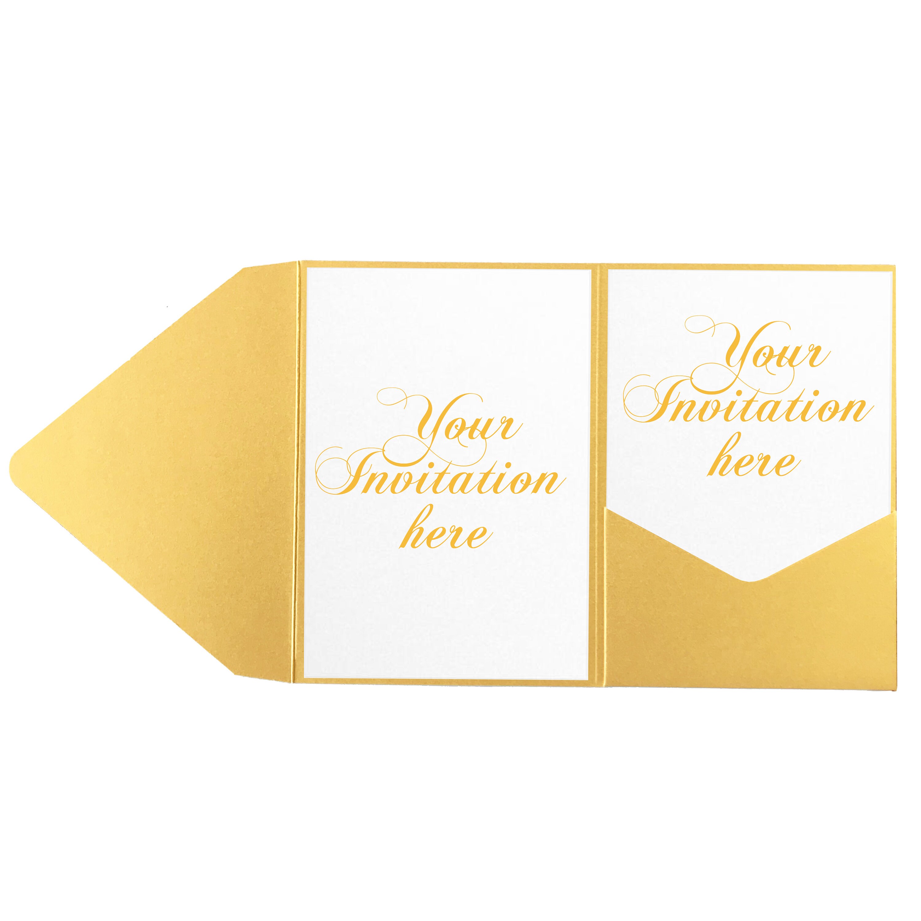 A7 Gold Pocket Fold Wedding Invitation Folder Custom Invites | Etsy