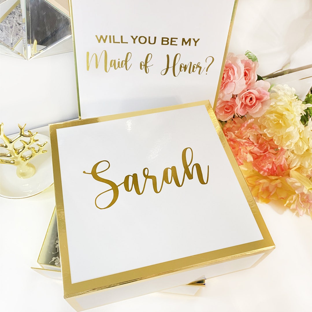 Personalized Maid of Honor Proposal Boxes - Empty Fillable Boxes, Will ...