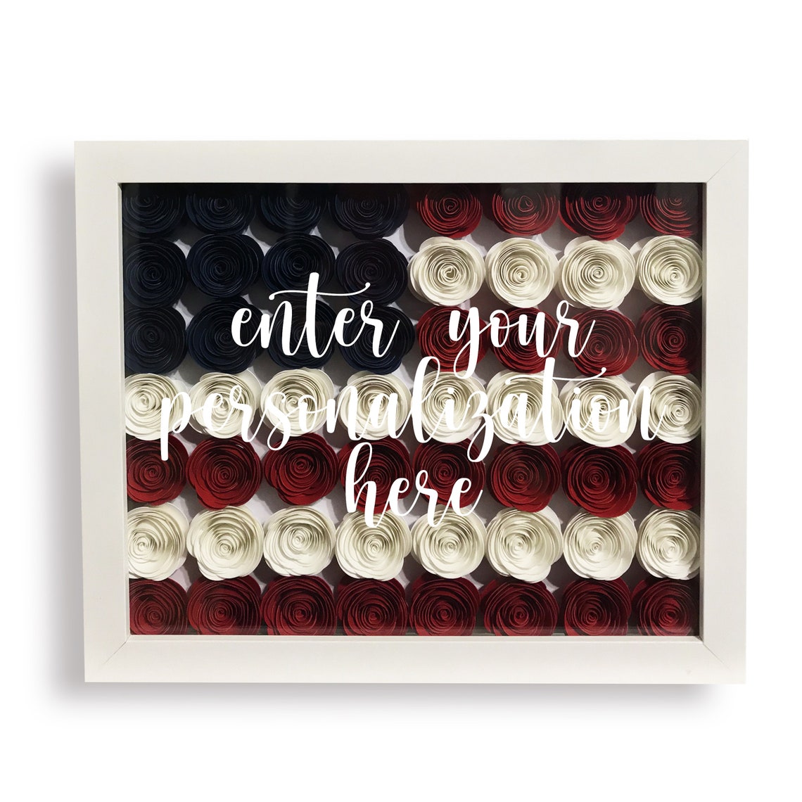 American Flag Shadow Box Paper Flower Custom Shadow Box - Etsy