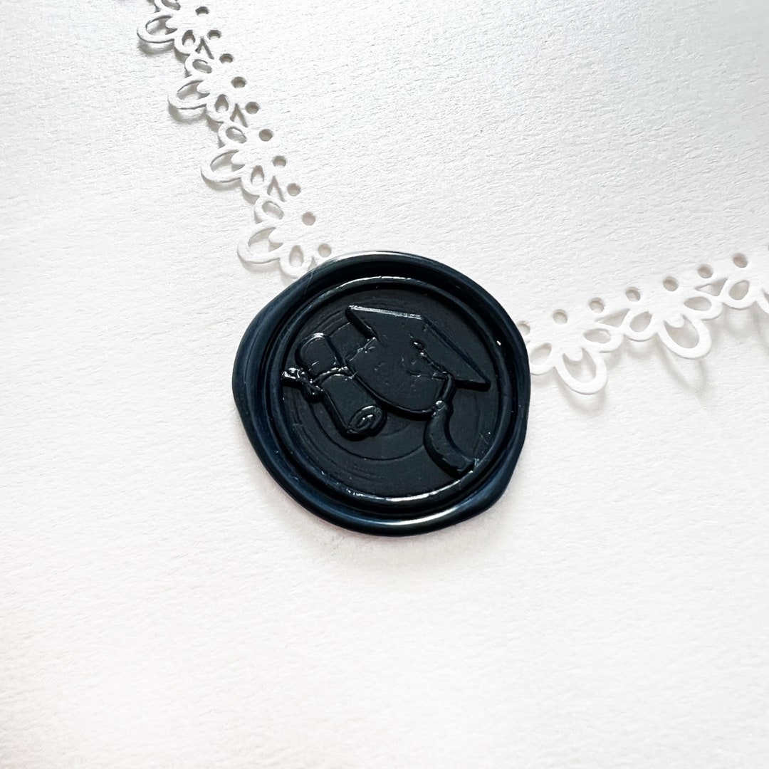 Navy Blue Graduation Cap and Diploma Wax Seal, Self Adhesive Wax Seal ...