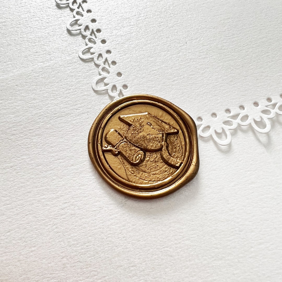 Gold Graduation Cap and Diploma Wax Seal, Self Adhesive Wax Seals ...
