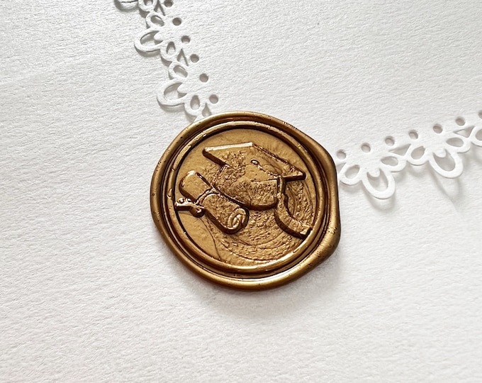 Gold Graduation Wax Seal Sticker, Gold Wax Seal, Graduation Wax Seal ...