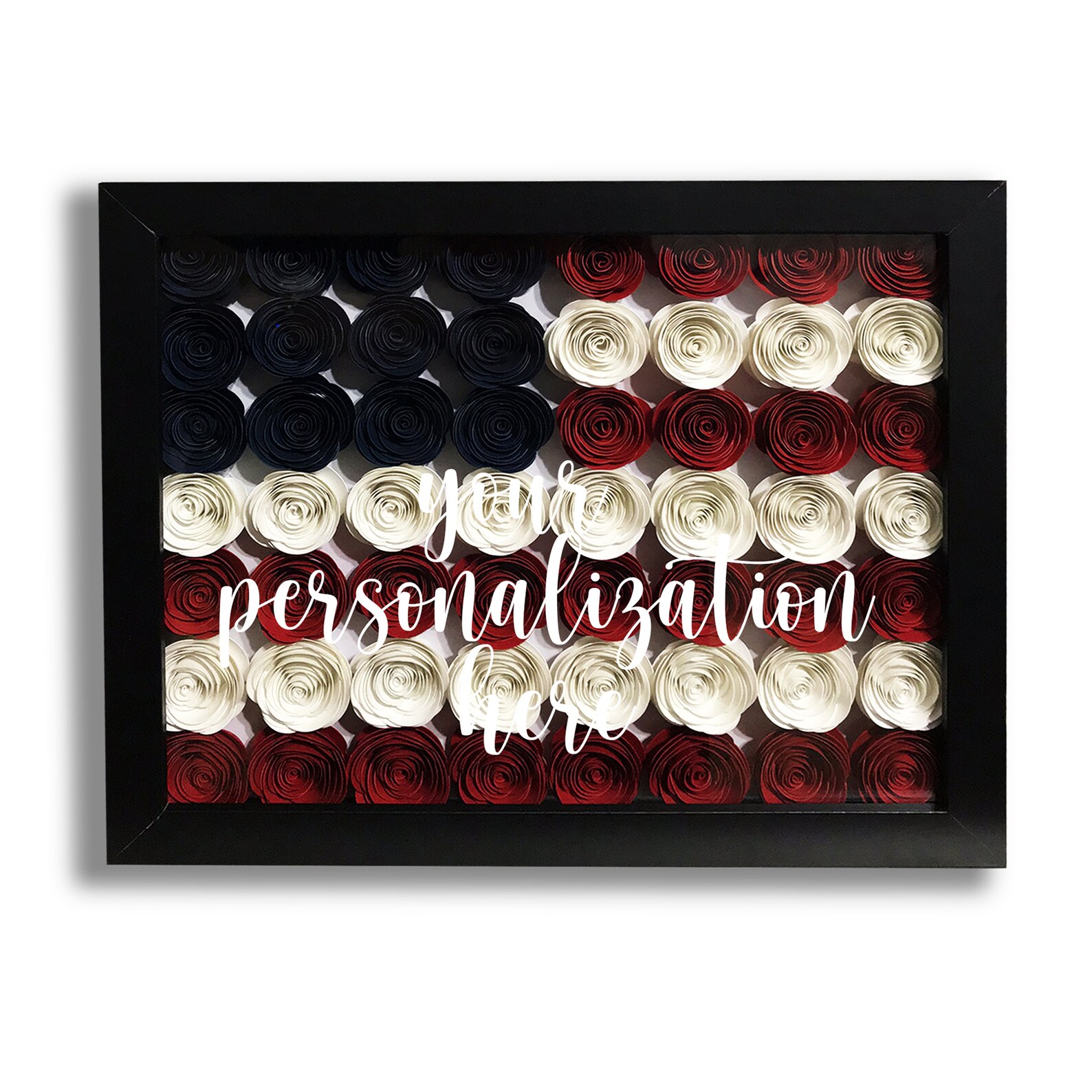American Flag Shadow Box Paper Flower Custom Shadow Box | Etsy