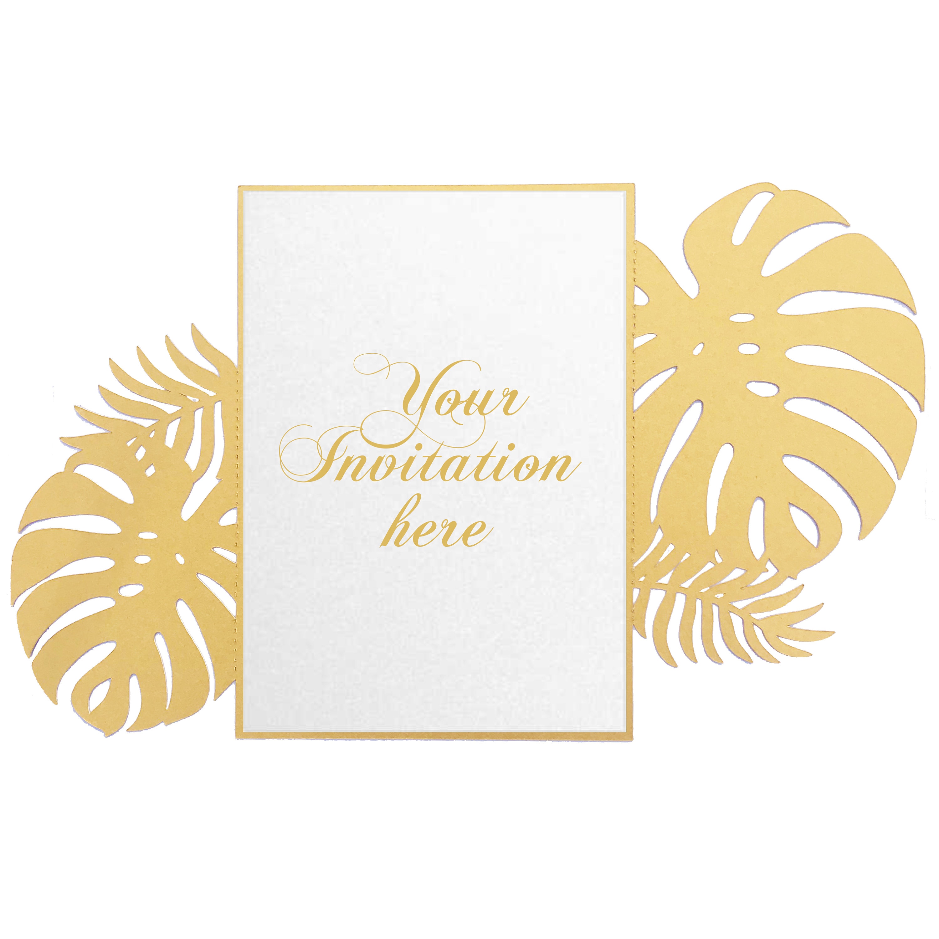 Monstera Leaves Wedding Invitation Set Folder Custom Invites | Etsy