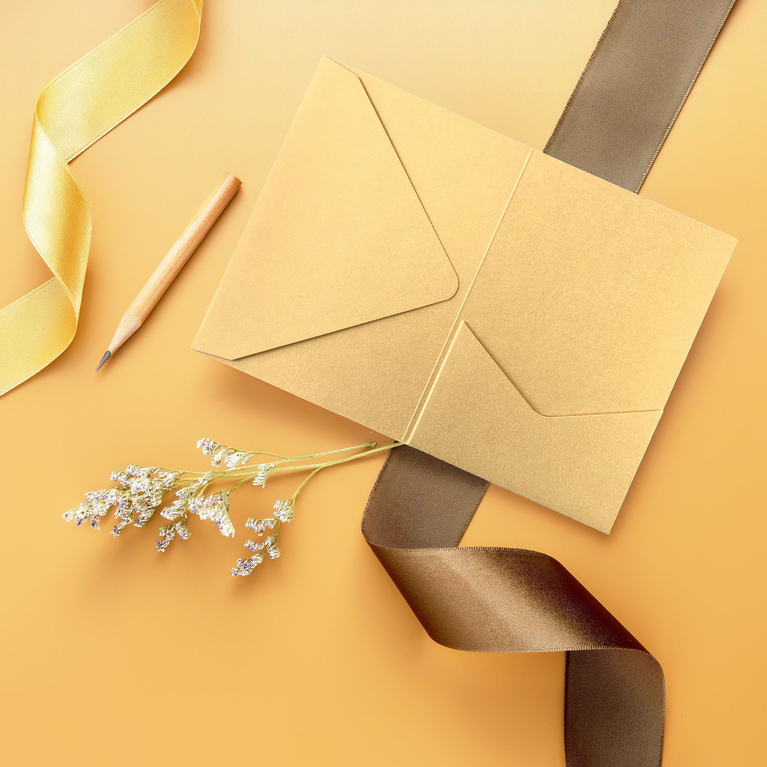 A7 Gold Pocket Fold Wedding Invitation Folder Custom Invites | Etsy