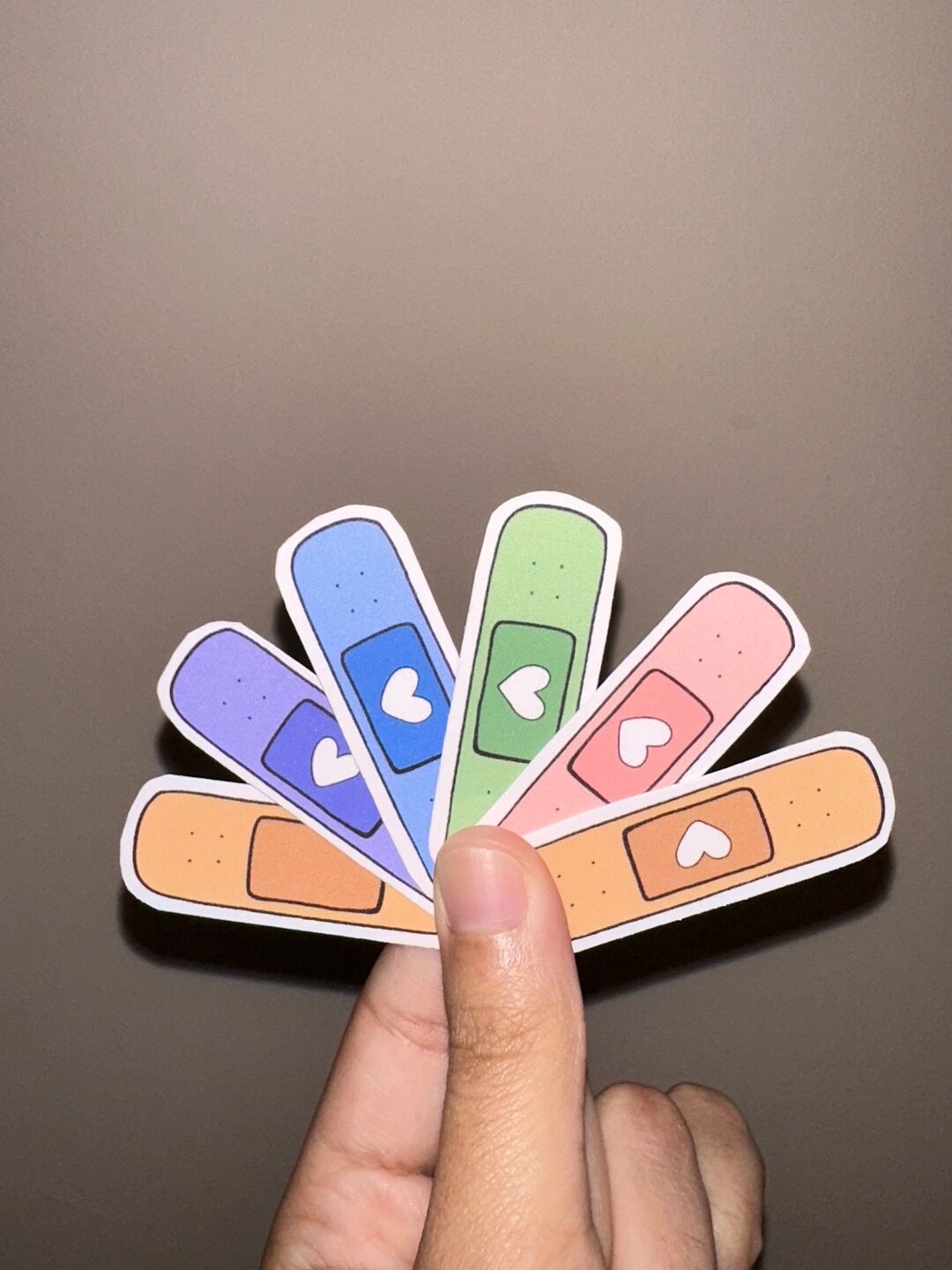 Bandage Stickers, 1 Sheet, 12 Stickers Handmade, Pink, Green, Blue ...