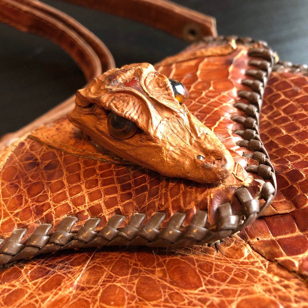 1940 Vintage Lizard Handbag With Taxidermie Lizard Head - Very Unique ...