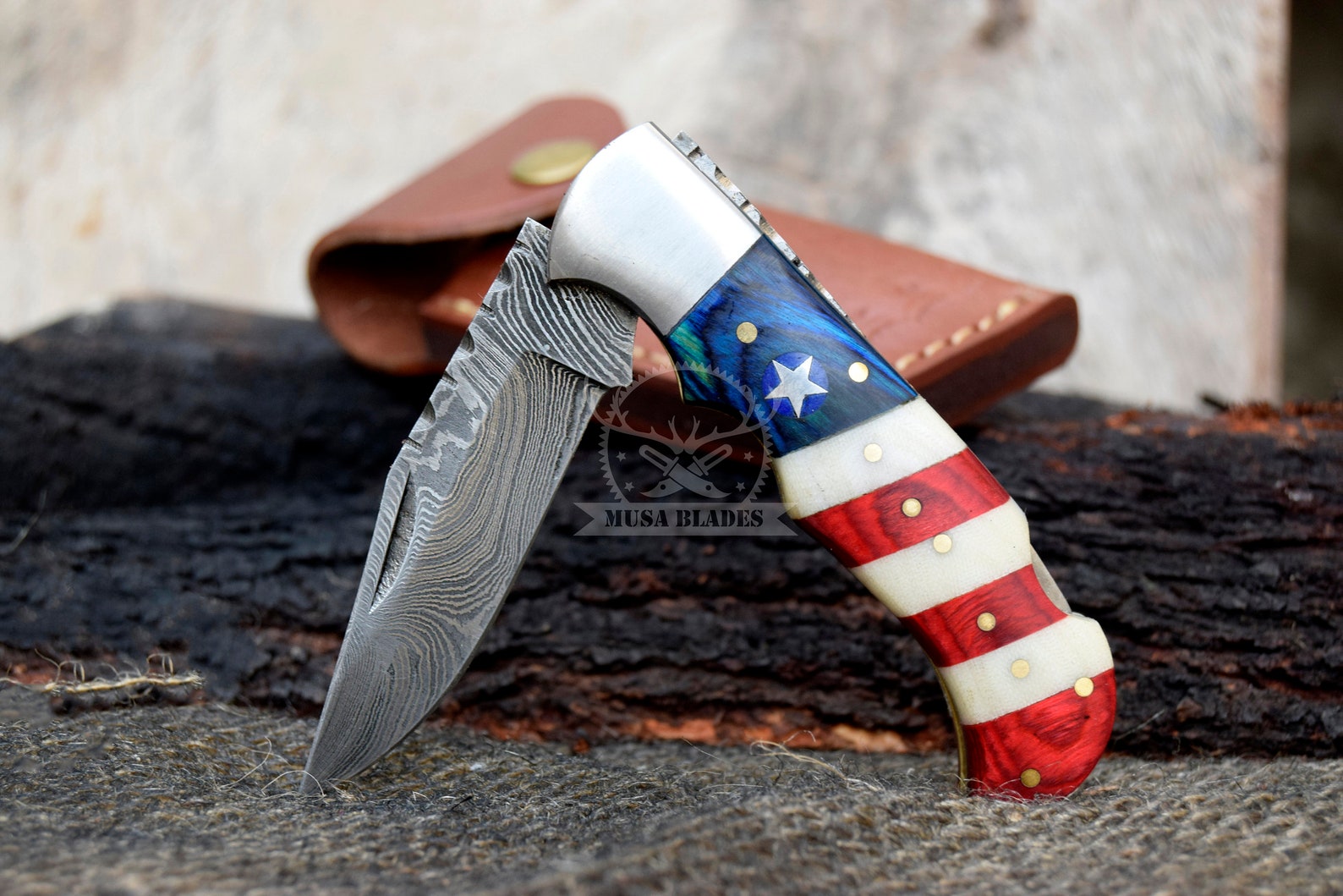 Pocket Knife With USA Flag Handle Patriotic Veteran Style - Etsy