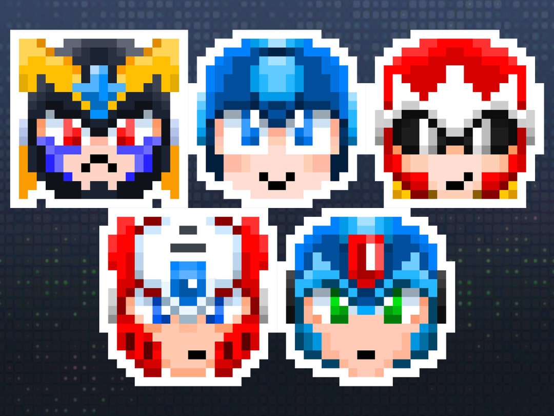 Mega Man / Mega Man X 1up Pixel Heads Sticker Series - Etsy UK