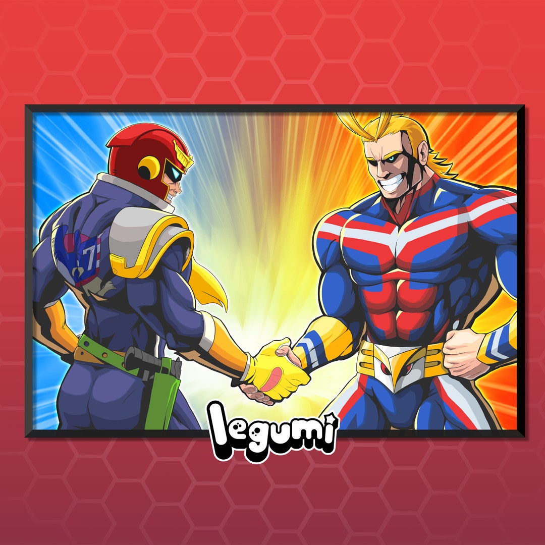 All Might and Captain Falcon Poster - Etsy