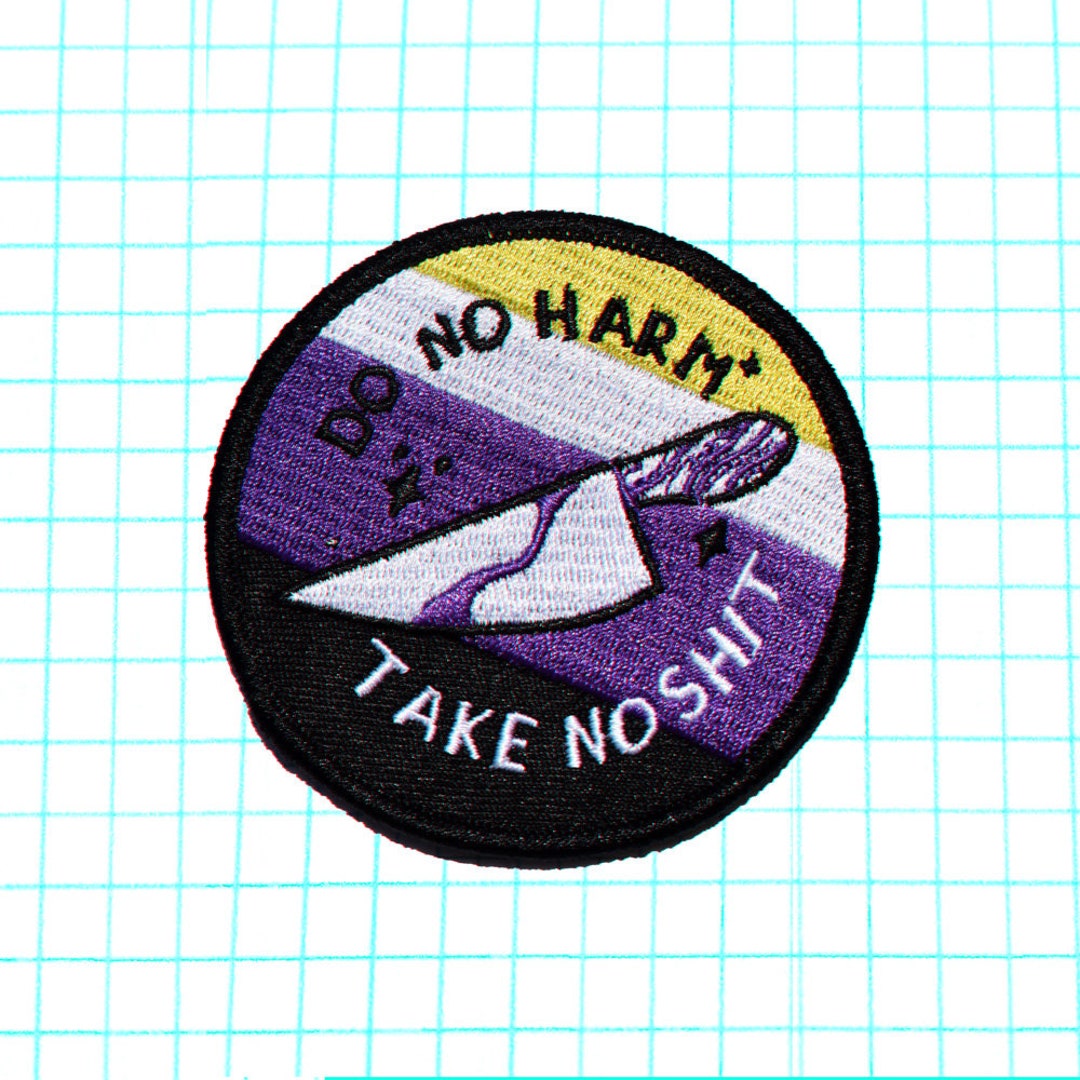 NONBINARY PRIDE FLAG Iron-on Patch do No Harm, Take No Shit - Etsy