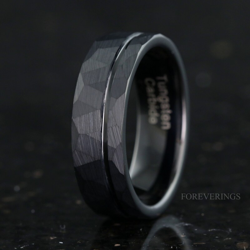Matte Black Men Ring 7mm - Etsy