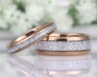 His and Hers Tungsten Wedding Band Set Couples Rings 6mm & | Etsy