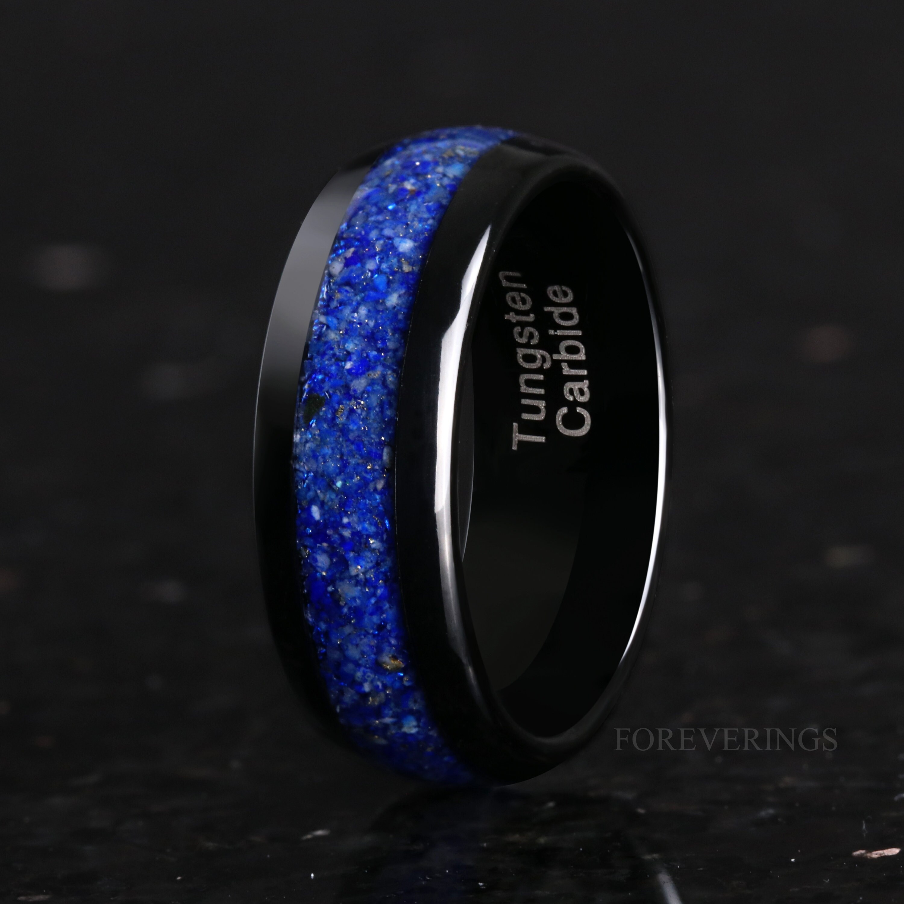 Celestial Blue Lapis Lazuli Ring Set His and Hers Tungsten - Etsy