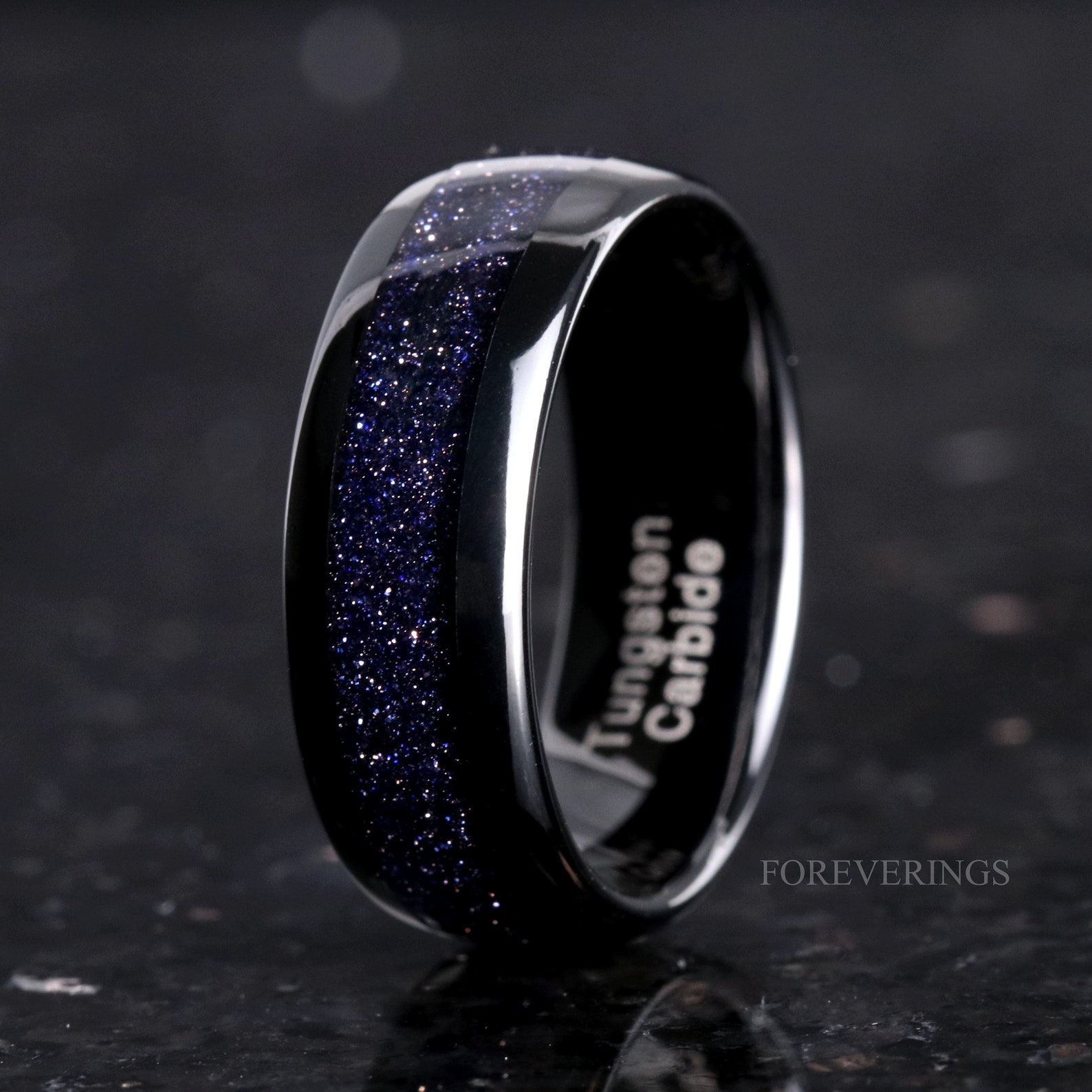 Great Rift Nebula Ring Set His and Hers Wedding Band Black - Etsy