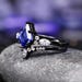 Orion Nebula Ring Set, His and Hers Wedding Band, Sapphire, Black Gold ...