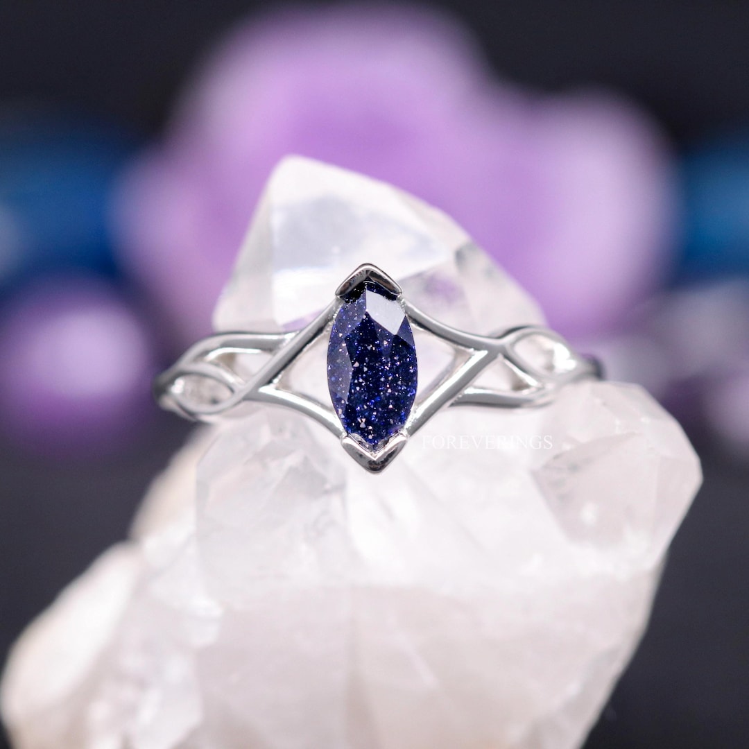 ACOTAR Inspired Engagement Ring | Sandstone Marquise in 925 Sterling ...