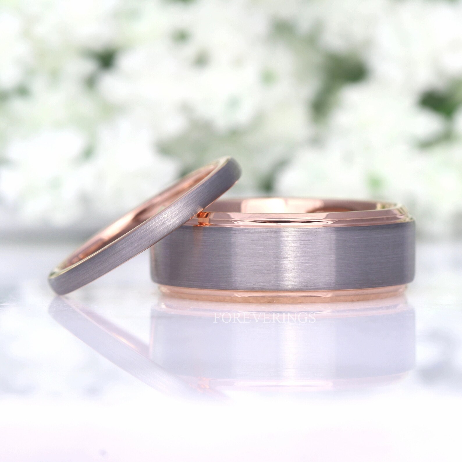 His and Hers Tungsten Wedding Band Set Couples Rings 2mm & - Etsy