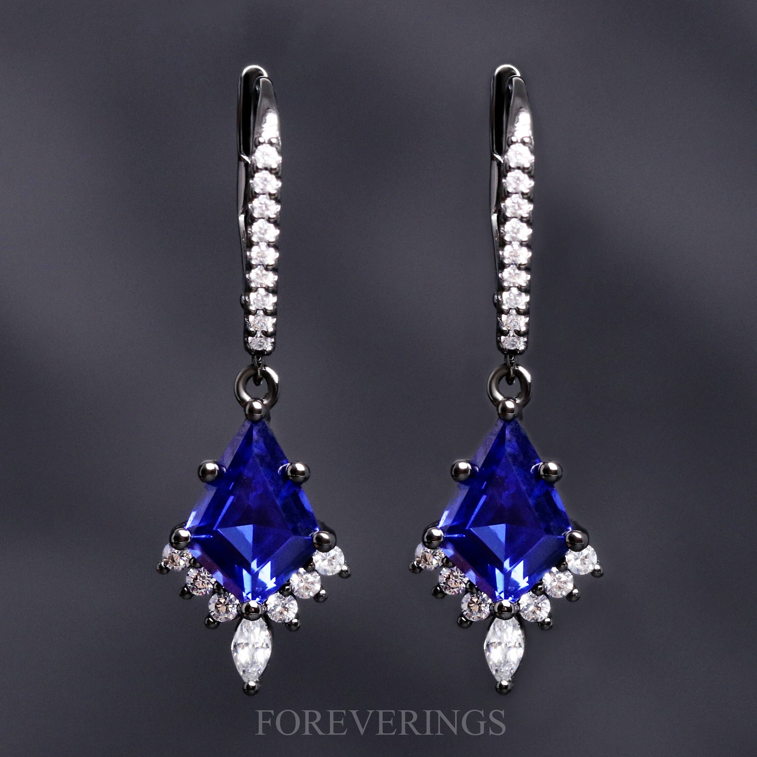 Orion Nebula Earrings Black, Dangle Drop, Black Rhodium Outer Space ...