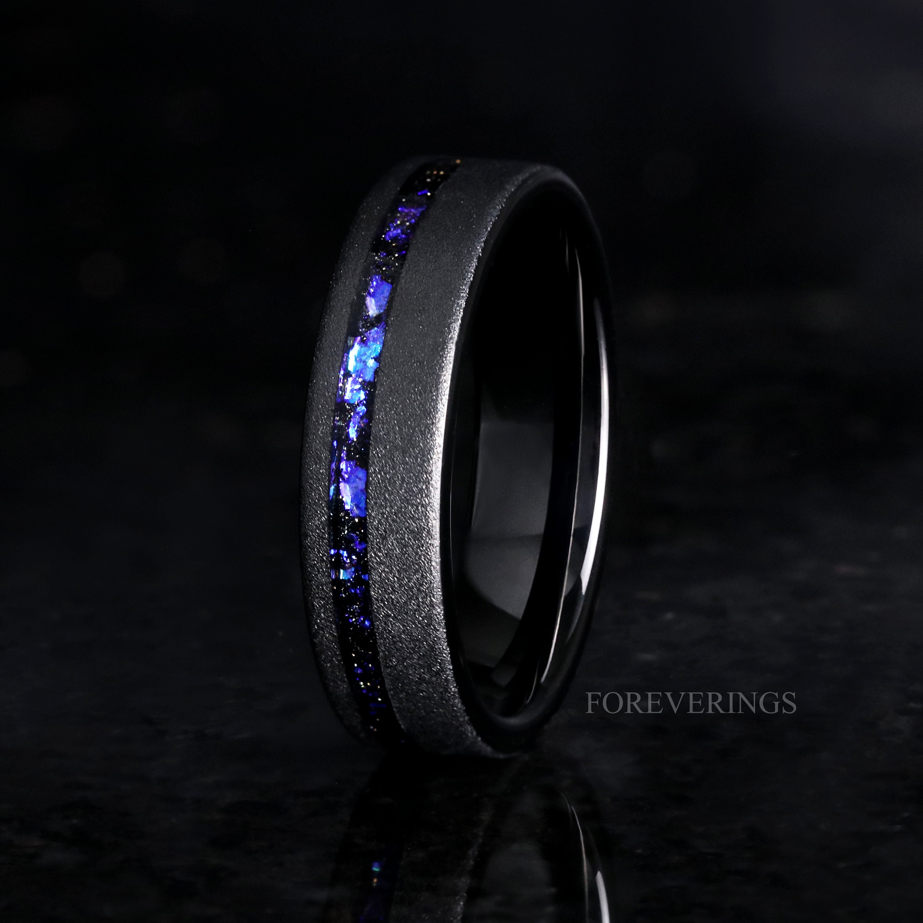 Orion Nebula Ring Set, His and Hers Tungsten Wedding Band, 6mm & 4mm ...