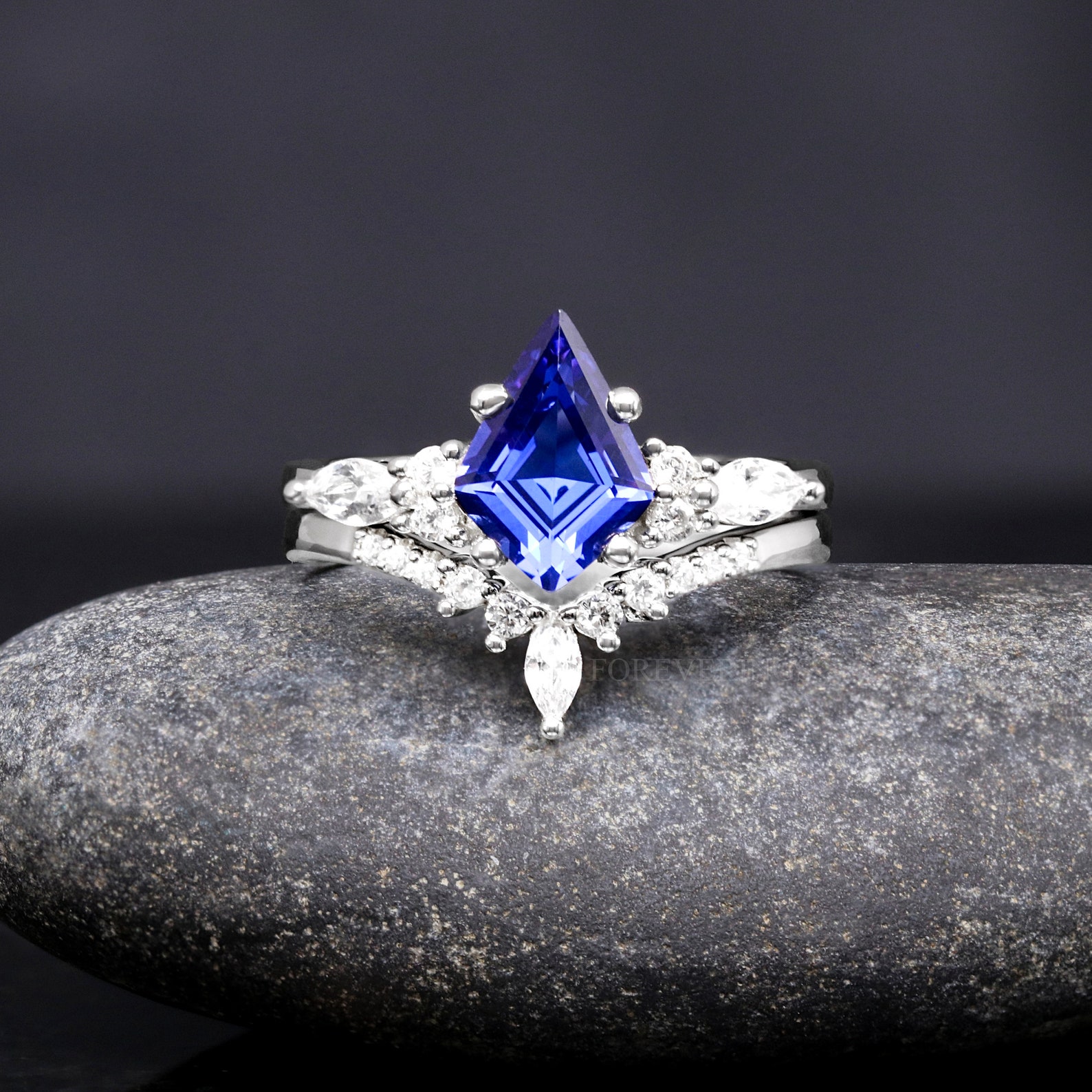 Orion Nebula Ring Set, His and Hers Wedding Band, Sapphire, Silver Ring ...