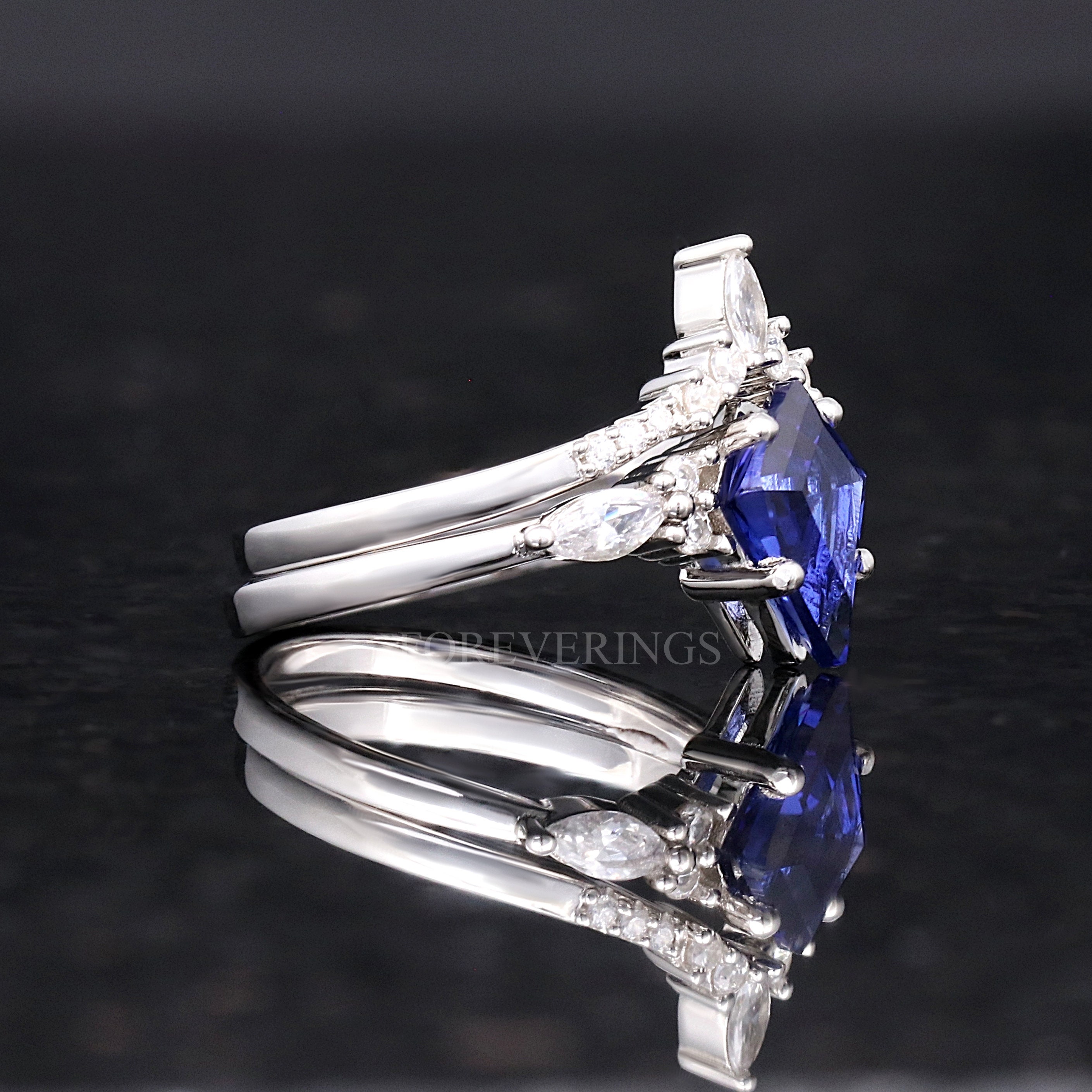 Orion Nebula Ring Set His and Hers Wedding Band Sapphire - Etsy