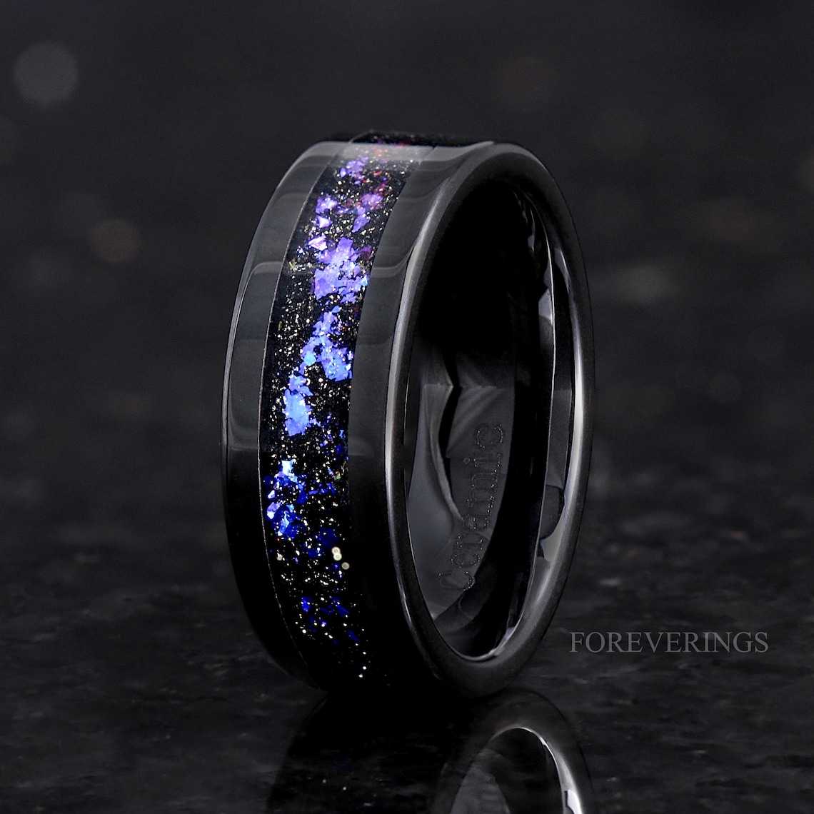 Orion Star Wedding Ring Set, Blue Nebula Sapphire Engagement Rings, His ...