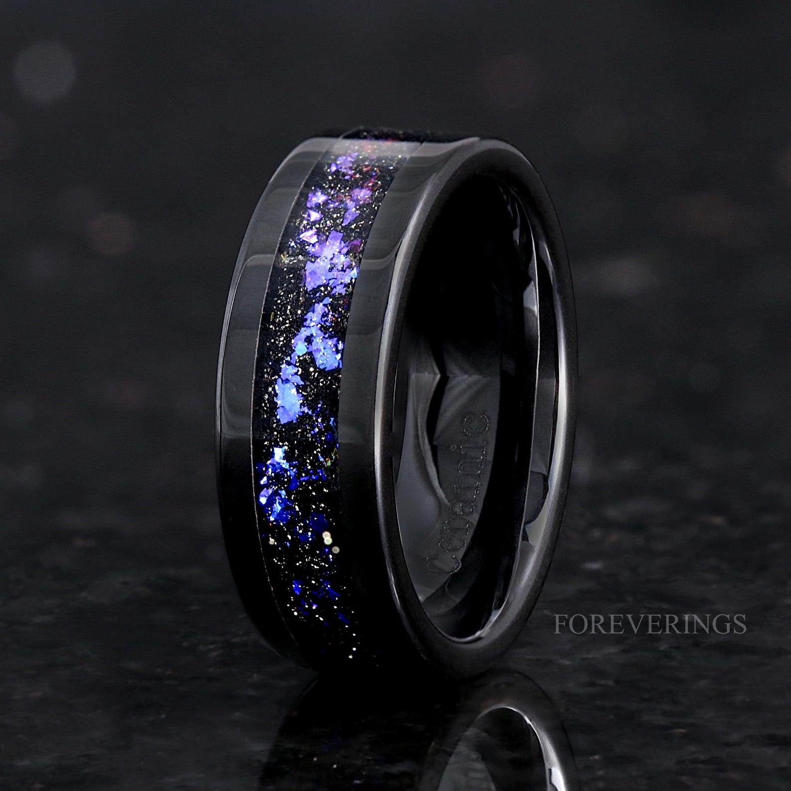 Orion Star Wedding Ring Set, Blue Nebula Sapphire Engagement Rings, His ...