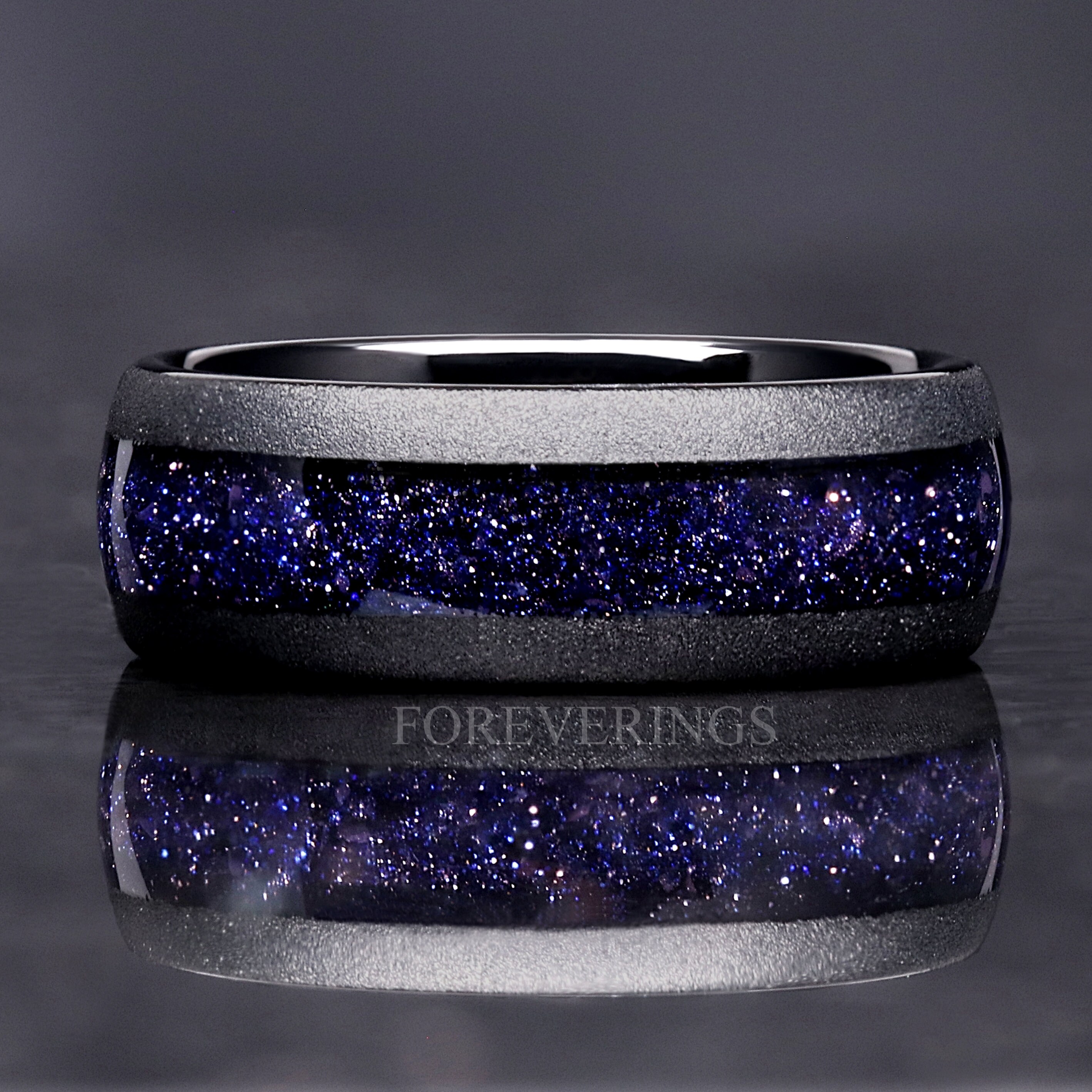 Rift Nebula Ring Men, Starry Night Wedding Band, Personalized, Space ...