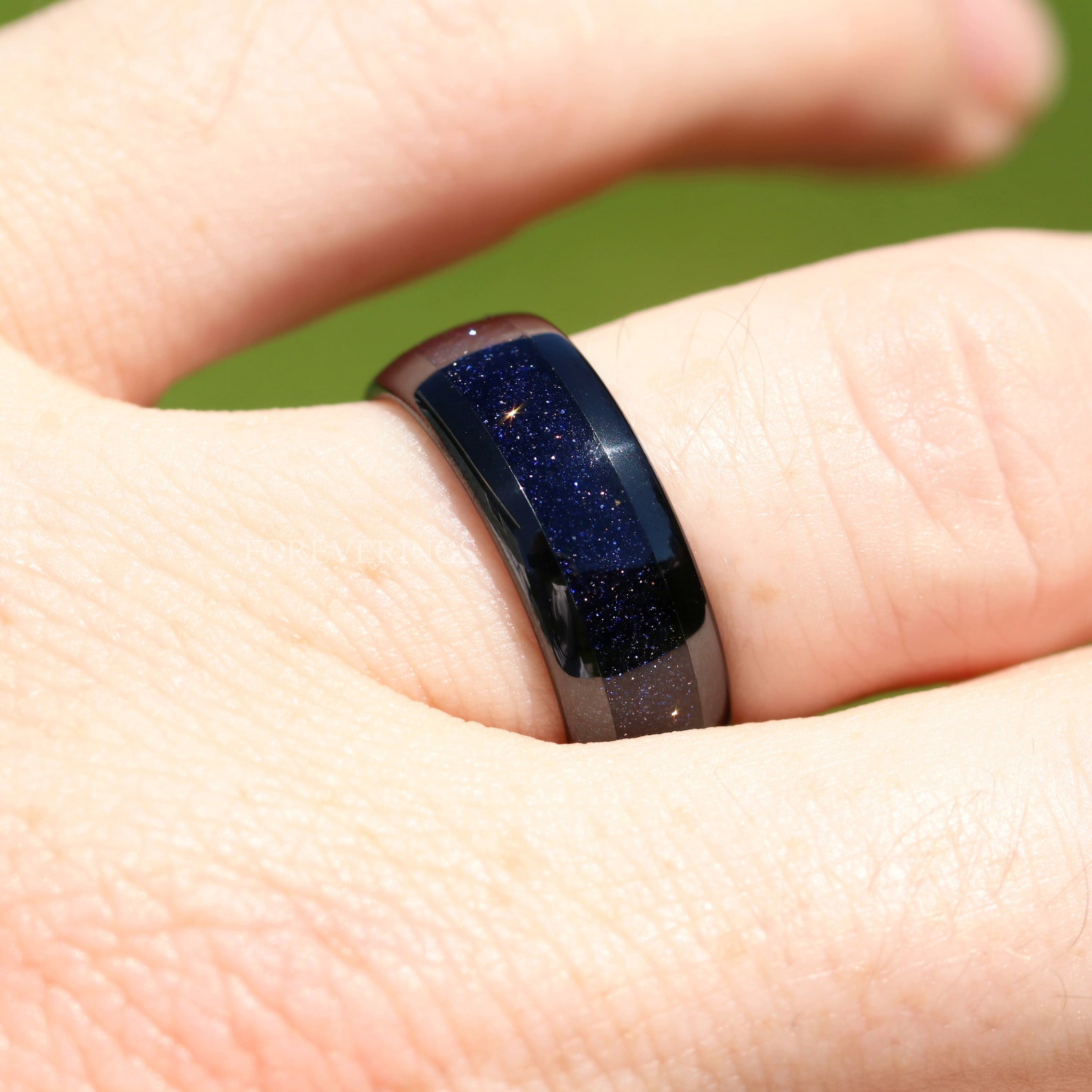 Great Rift Nebula Ring Set His and Hers Wedding Band Black - Etsy