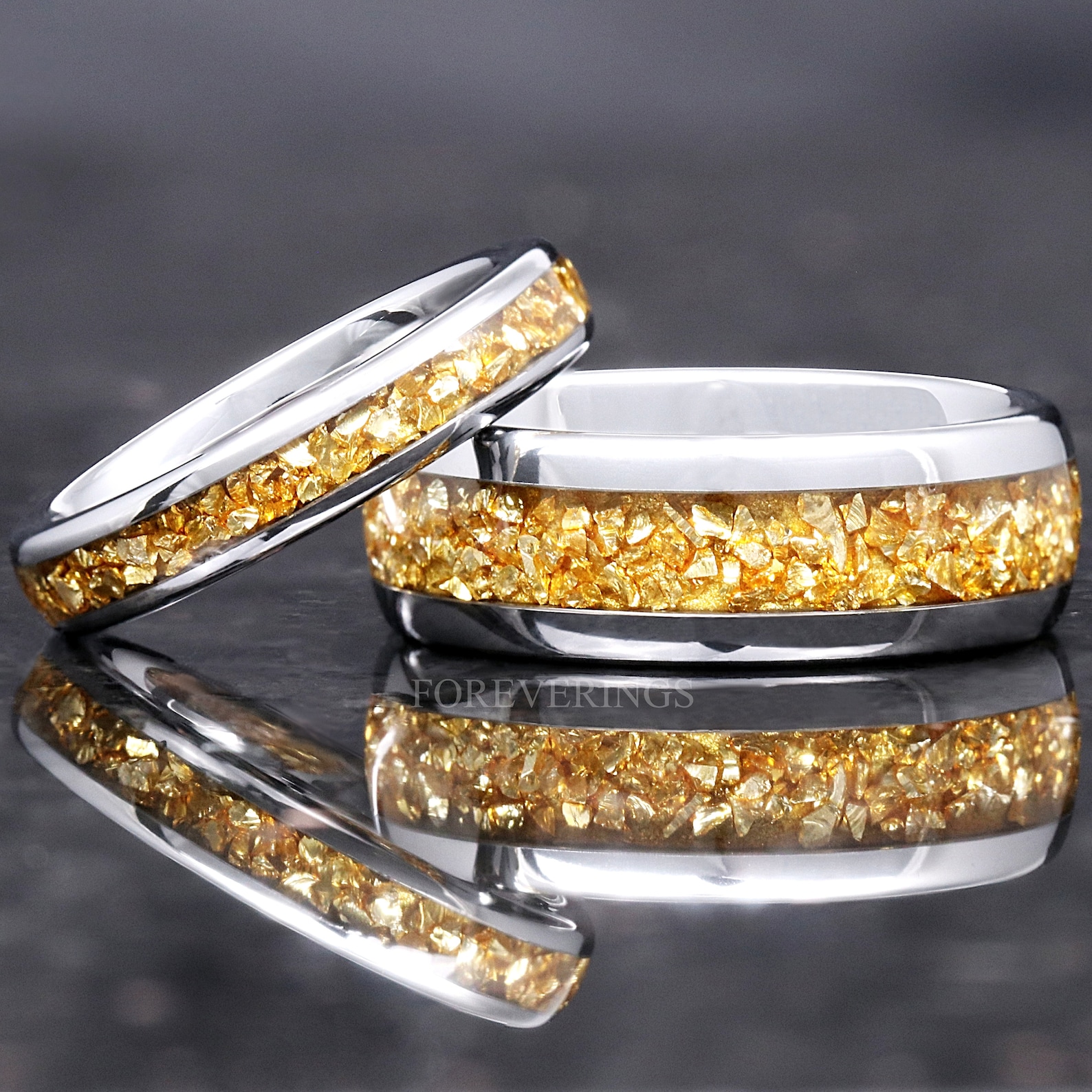 Citrine Ring, Men Women Wedding Band, 4mm Silver Tungsten Band ...