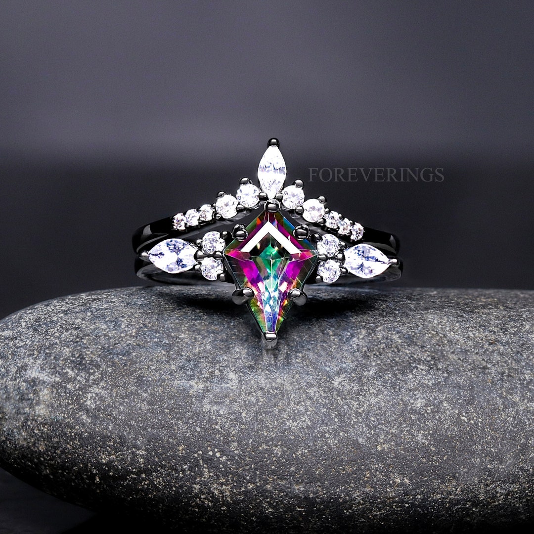 Cass Supernova Black Mystic Topaz Galaxy Ring, Alternative Wedding Ring ...