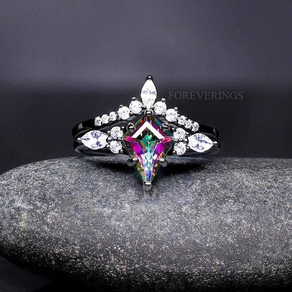 Mystic topaz black ring store