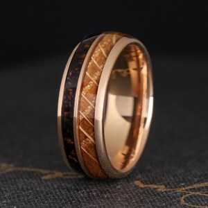 Coffee and Whiskey Engagement Ring Set, His and Her Rose Gold Wedding ...