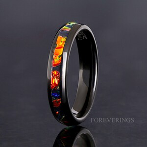 Red Dragon Ring Tungsten Band, Red Nebula Ring, 4mm Man Woman Space ...