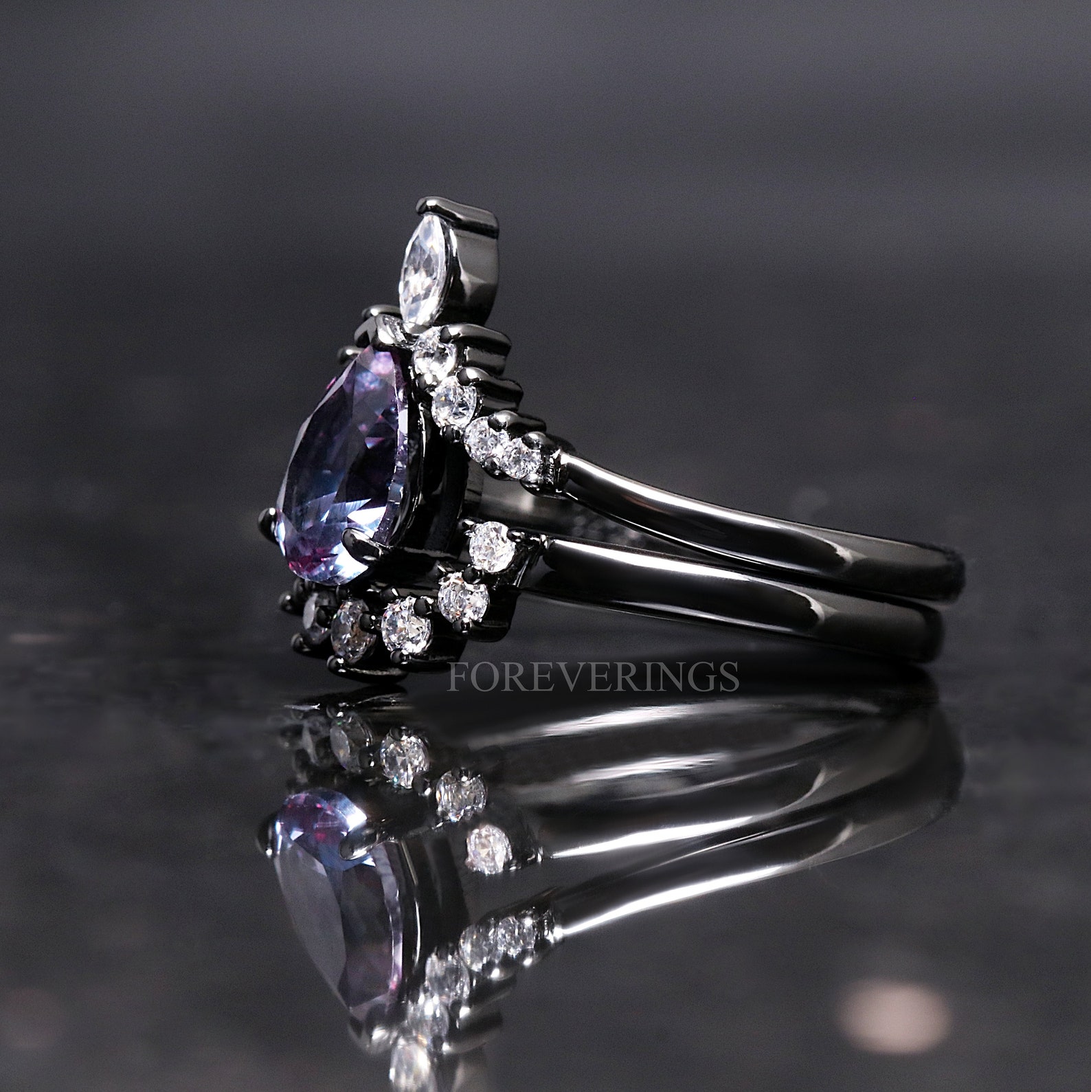 Alexandrite Ring Set, Crab Nebula, Outer Space His and Her Tungsten ...