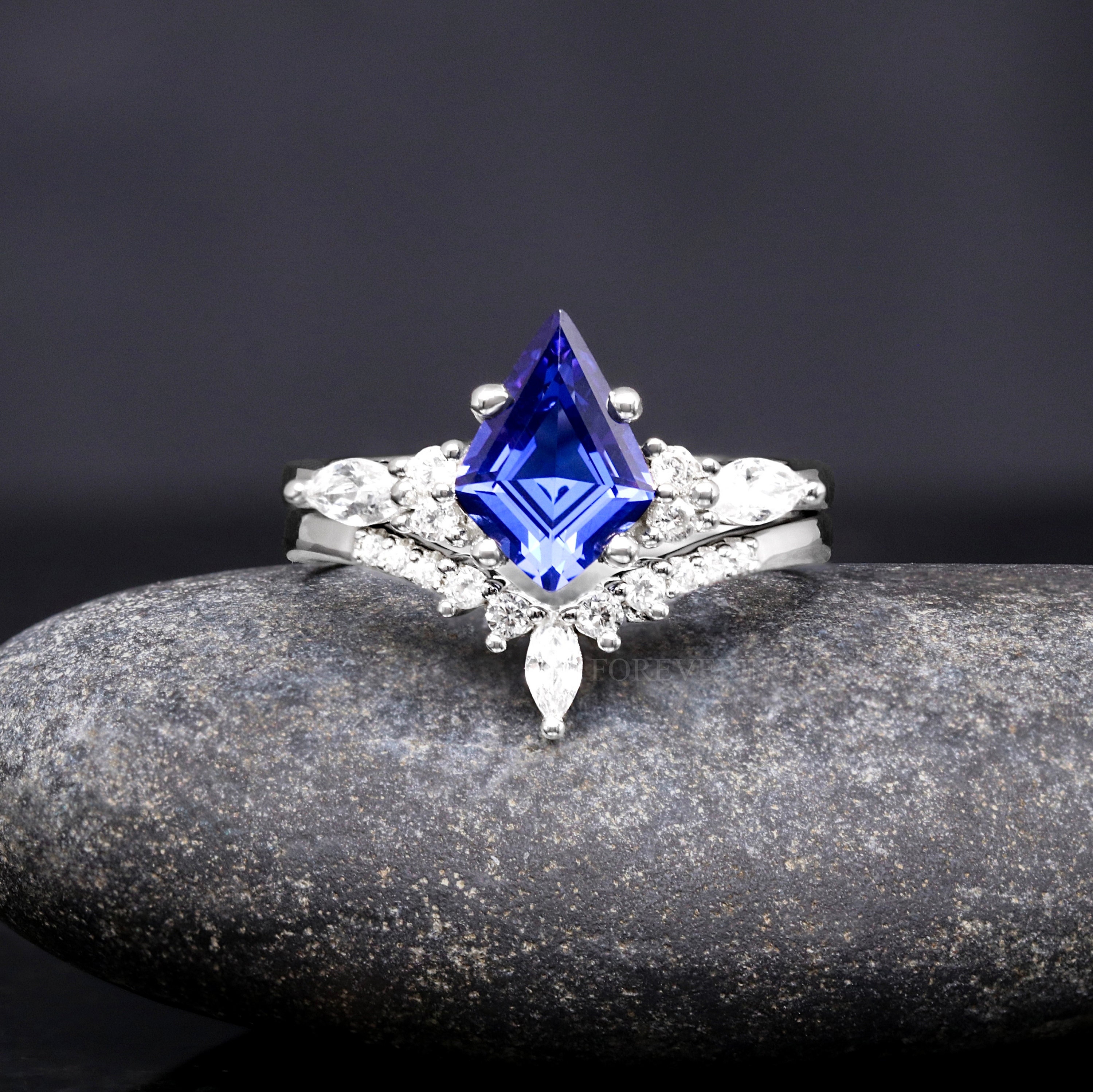 Orion Nebula Ring Set, His and Hers Wedding Band, Sapphire and ...