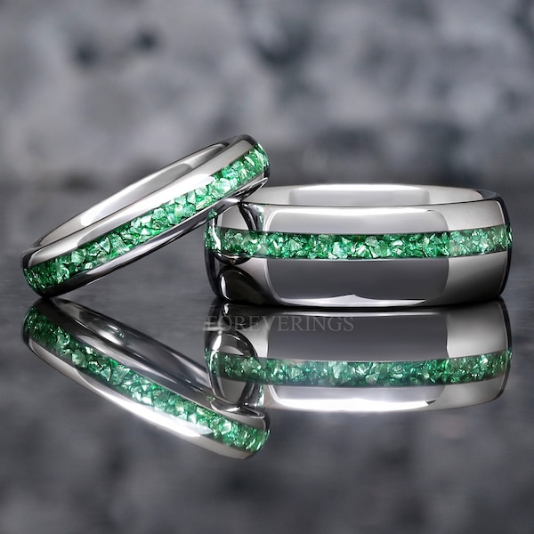 Emerald Wedding Set - Etsy