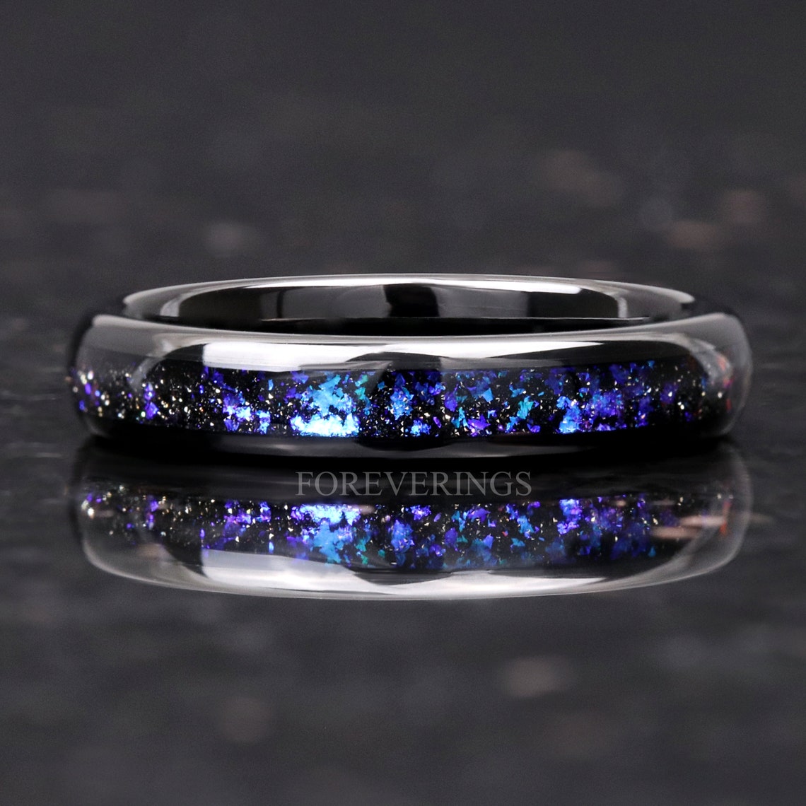 Orion Nebula Ring 4mm Tungsten Wedding Band Outer Space - Etsy