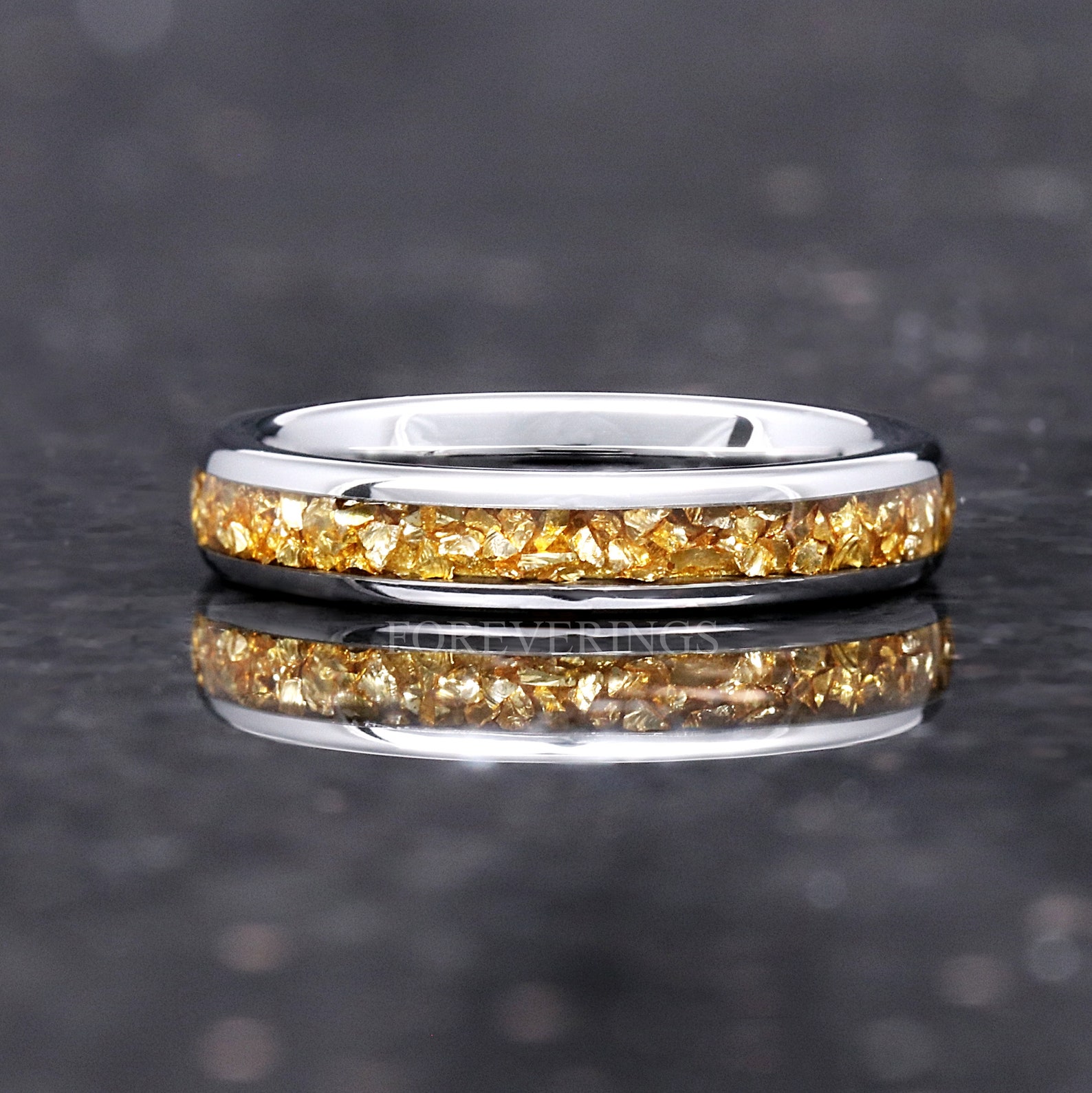 Citrine Ring, Men Women Wedding Band, 4mm Silver Tungsten Band ...