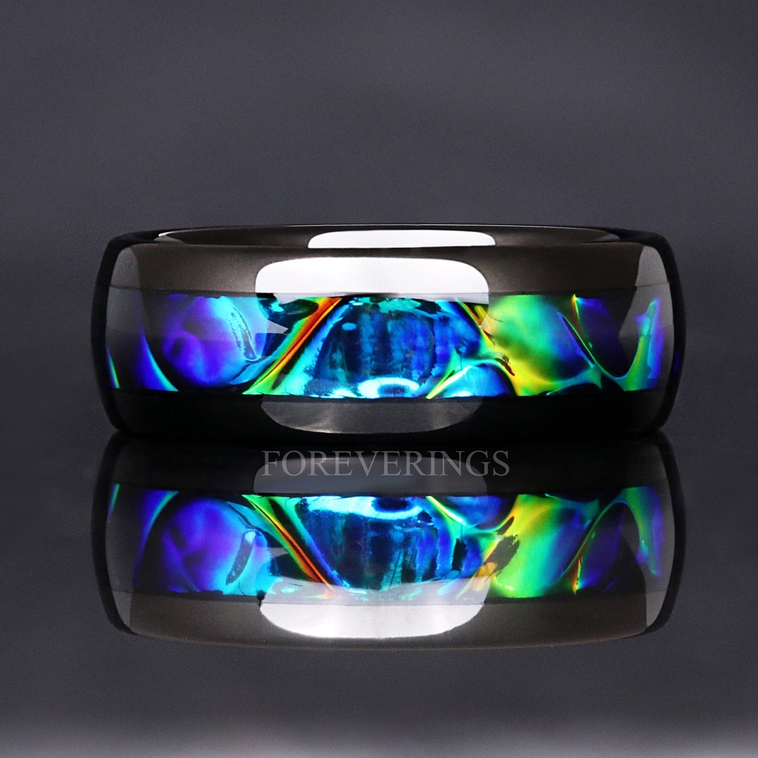 Azure Dragon Ring Dichrolam Nebula Ring Mens Wedding Band - Etsy UK