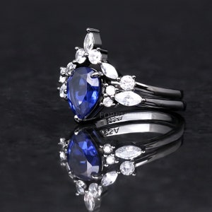 Orion Nebula Ring Set, His and Hers Wedding Band, Black Sapphire ...