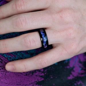Orion Nebula Ring, Tungsten Outer Space Ring, 8mm-6mm-4mm Man Woman ...